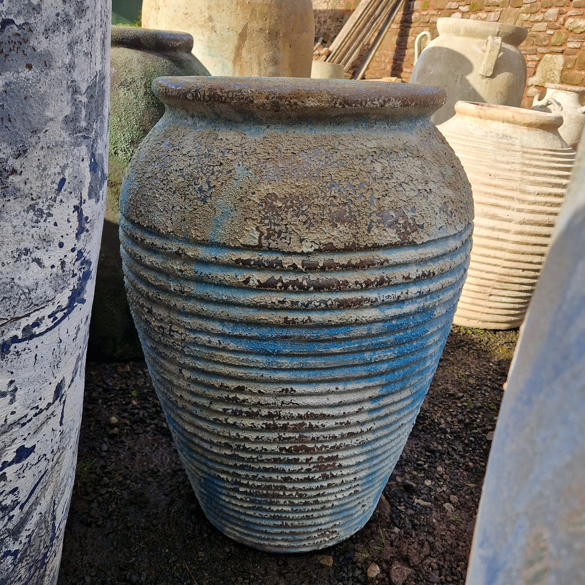 80cm Elemental Glazed Ribbed Classic Vase – Tom's Yard