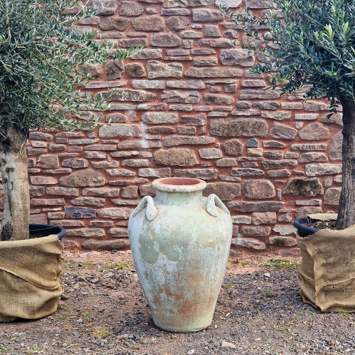 73cm Tall Wide Glazed Handled Vase – Tom's Yard