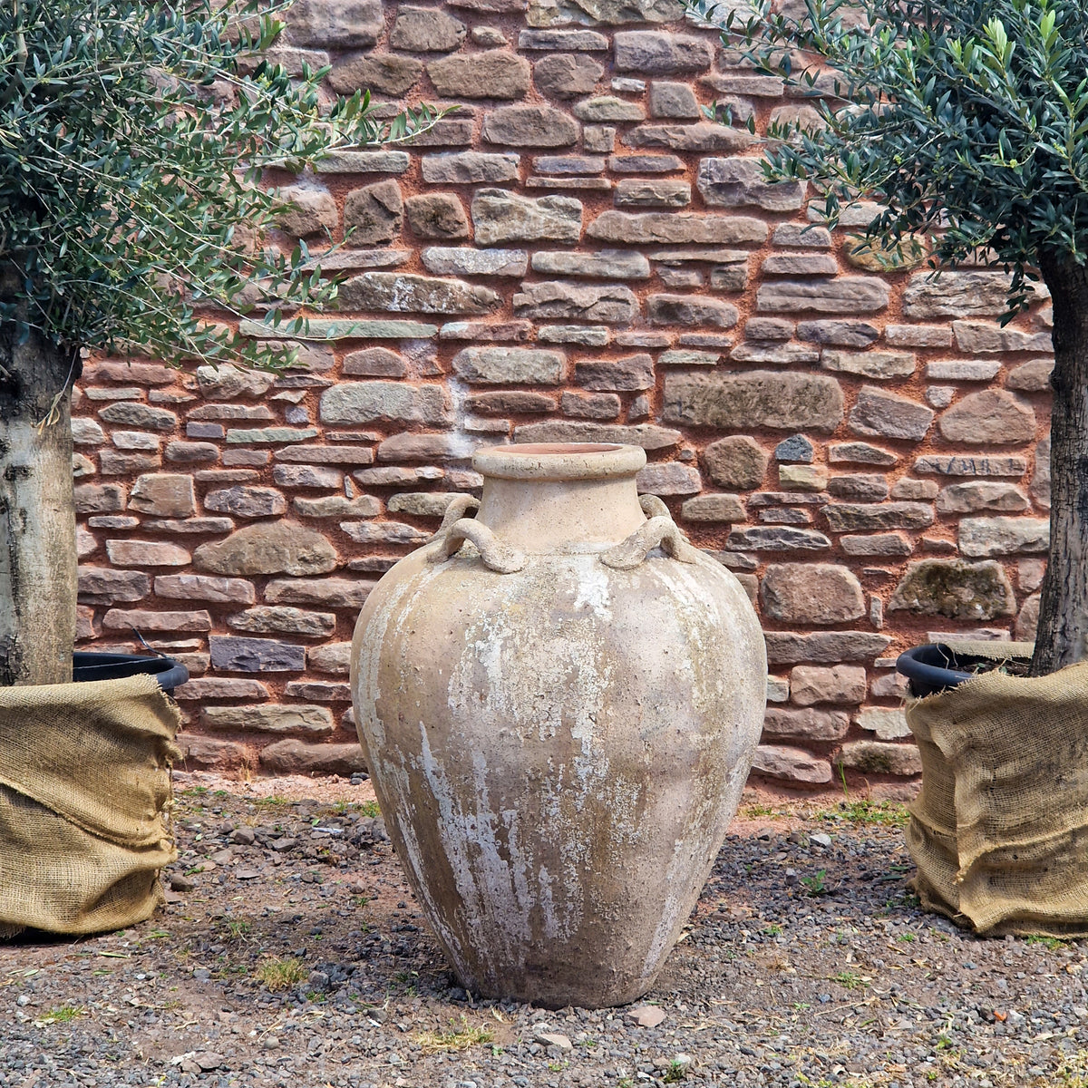 80cm Lobe Handled Glazed Ceramic Vase – Tom's Yard